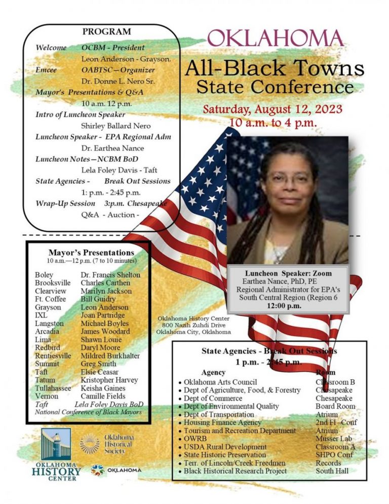 Oklahoma Historical Society to Host All-Black Towns State Conference on ...
